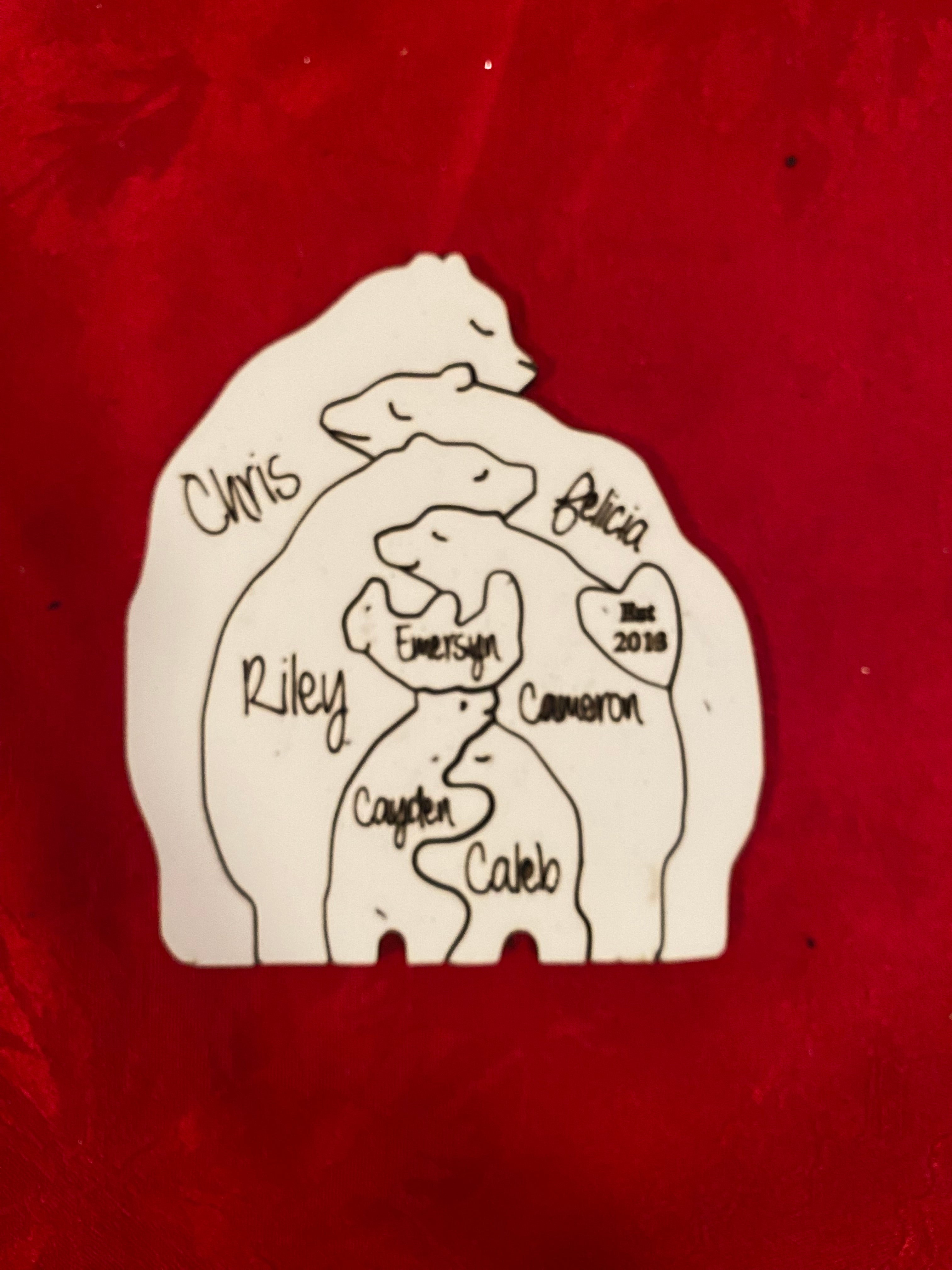 bear family puzzle – Live Edge Laser Cuts & More