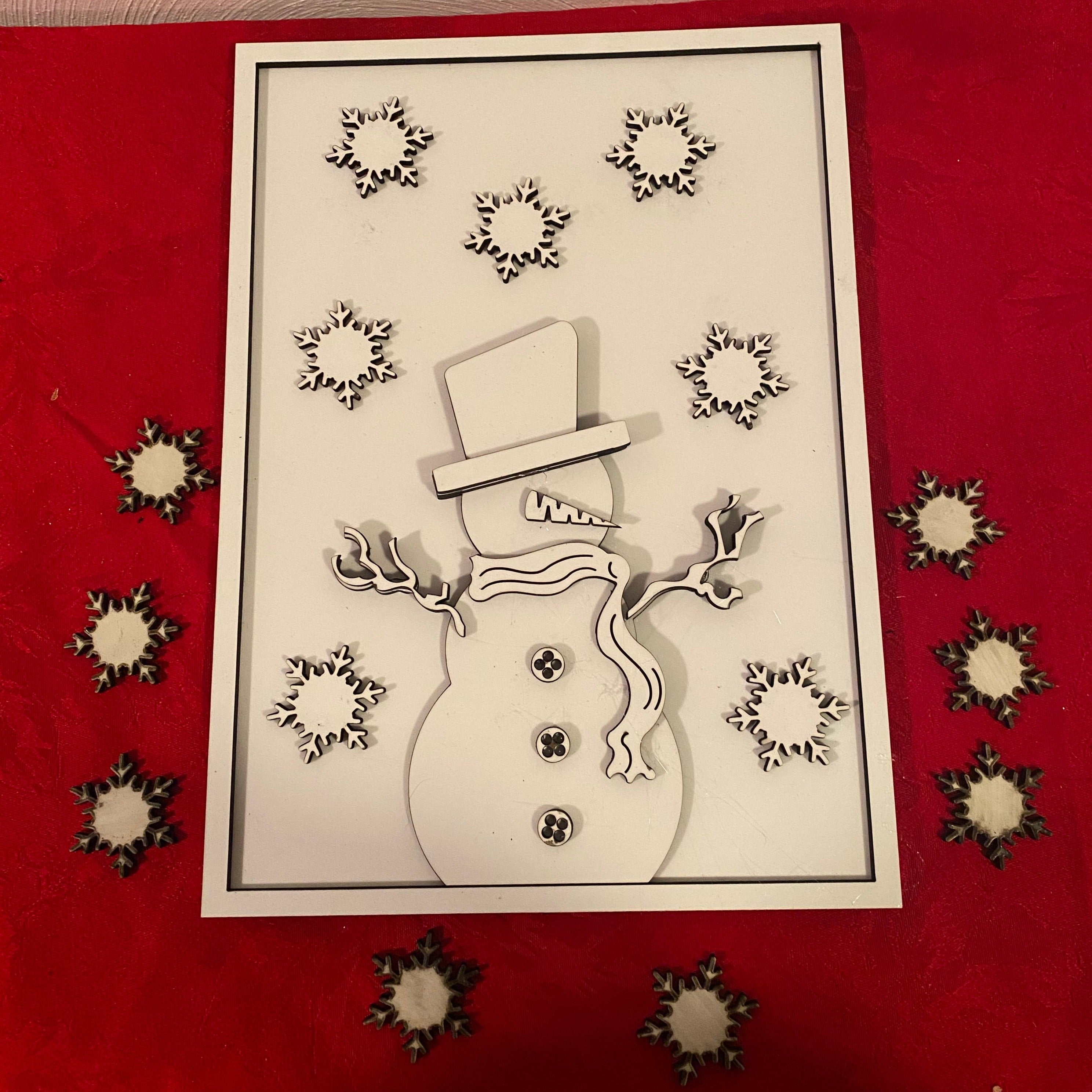 snowman snowflake frame – Live Edge Laser Cuts & More