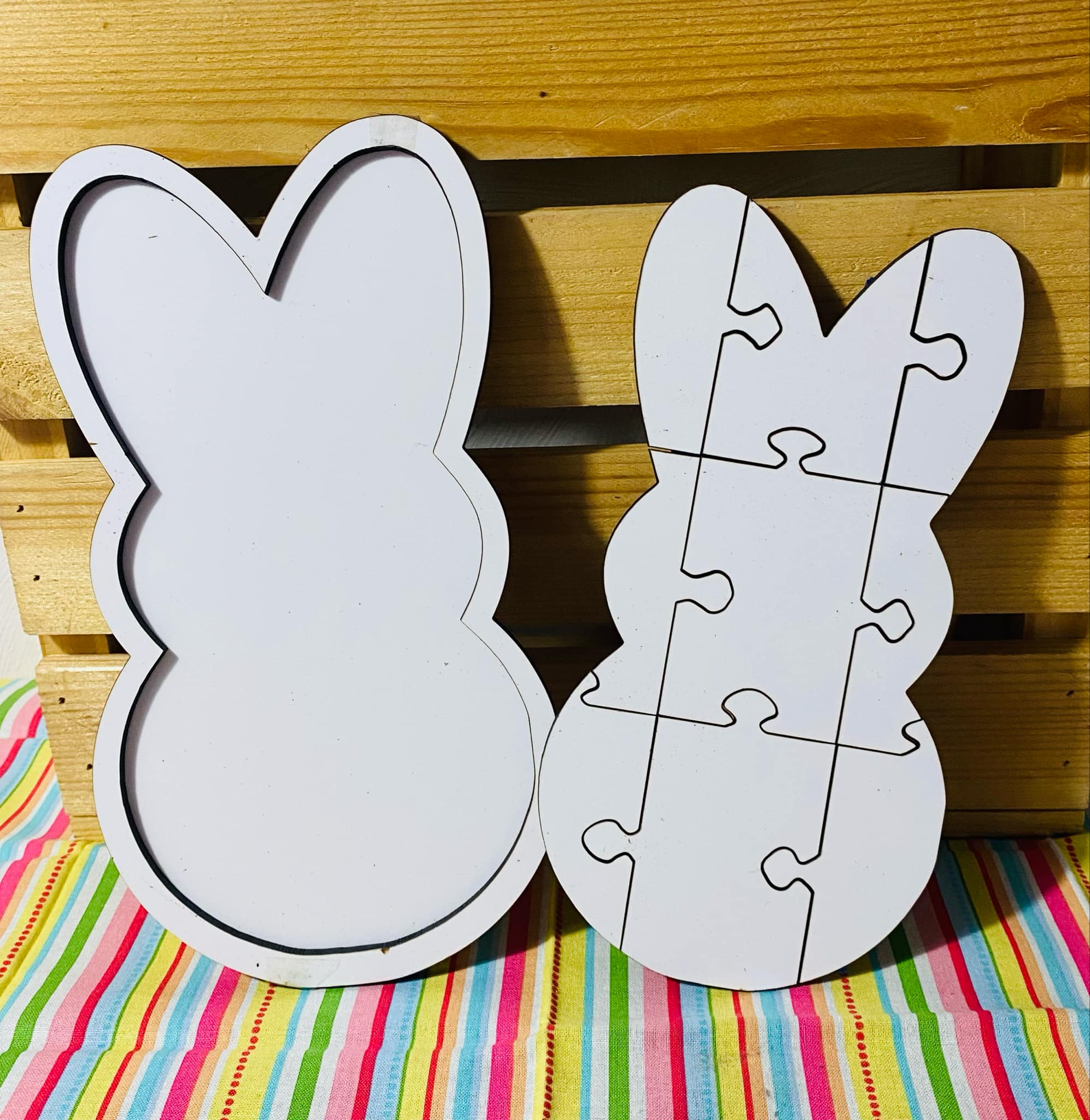 2 layer mdf bunny puzzle – Live Edge Laser Cuts & More