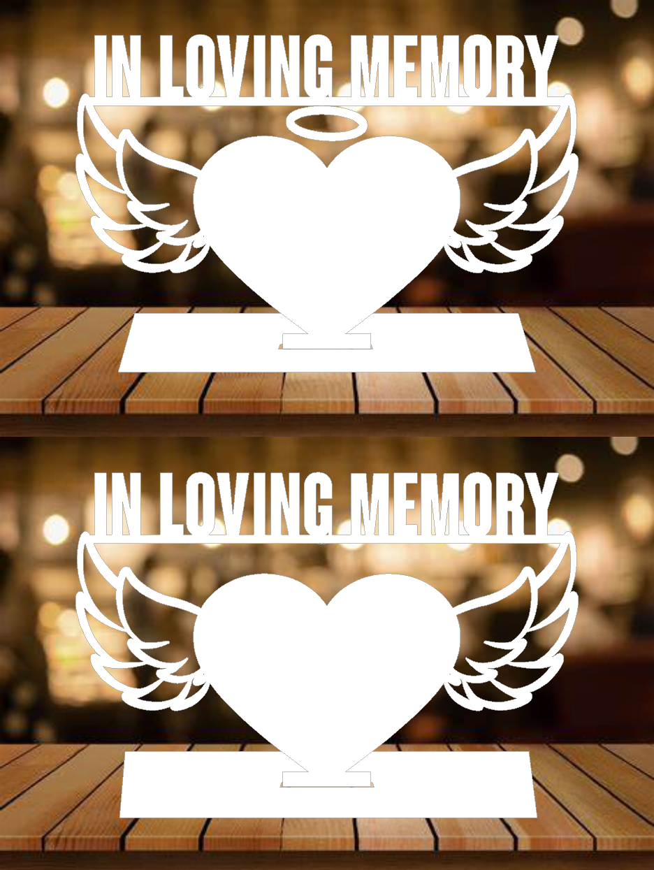 in loving memory heart wing frame – Live Edge Laser Cuts & More