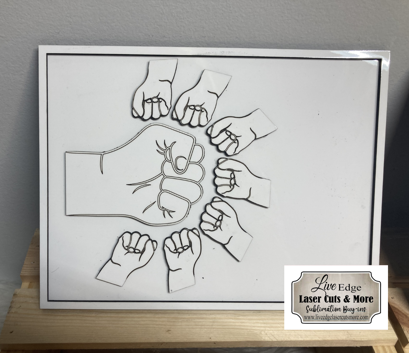 fist bump sign – Live Edge Laser Cuts & More