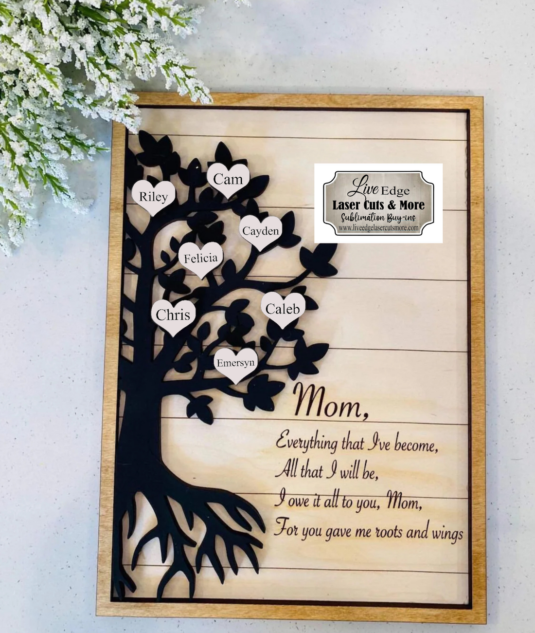 family tree sign design only – Live Edge Laser Cuts & More